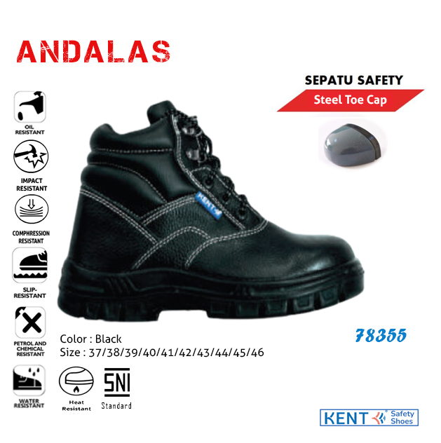 Sepatu Safety KENT Andalas 78355 Mid Cut - SNI Certified